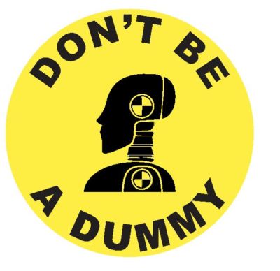 Crash Test Dummy Sticker Decal R4641 Don't be a Dummy Crash Test ...