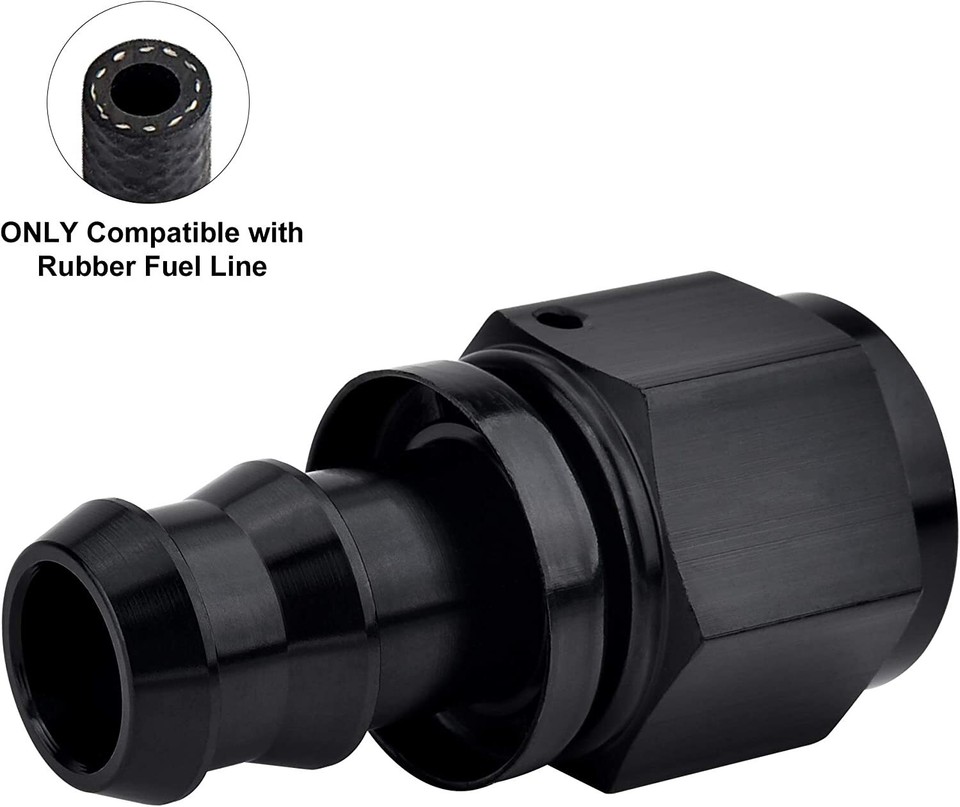LokoCar 10AN Straight Push Lock Hose Fitting AN10 O° End Black 2PCS | eBay