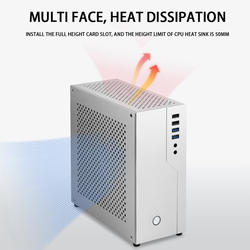 ITX Computer Case Aluminum Soft HTPC Office Single Slot PCIE Desktop ...