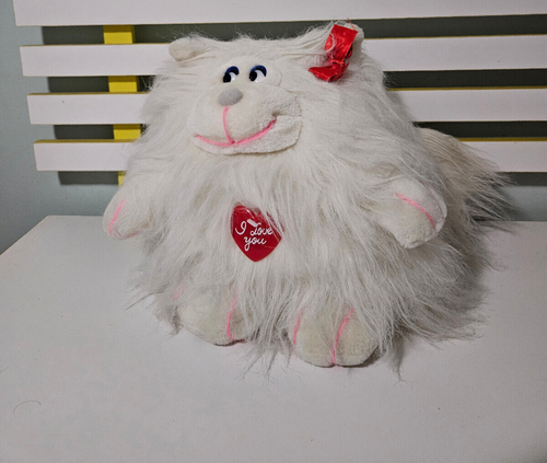 quigley's angels KO cat white puffball cat show toy 29cm stuffed animal ...