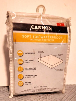 Cannon - Soft Top Waterproof Mattress Protector - Twin - 39" x 75" | eBay