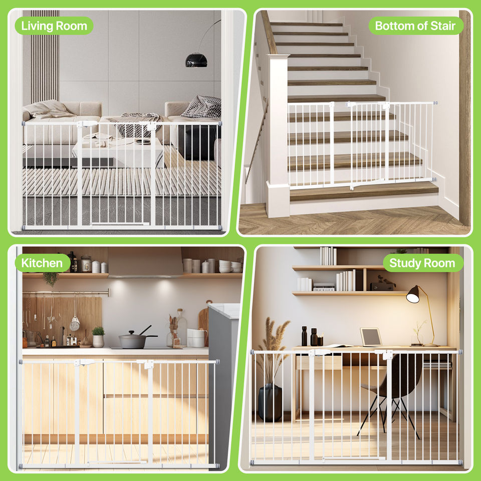 30"H Extra Wide Pet Dog Gate Guard Metal Safety Stair Doorway ...