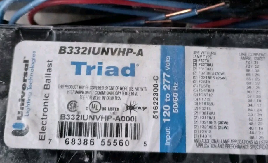 (4) TRIAD B3321UNVHP-A UNIVERSAL ELECTRONIC BALLAST(S) 120/277V Lot of 4 | eBay