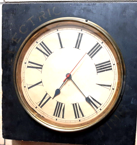 Vintage Electric Time Wood Metal and Glass Wall Clock movement by ...