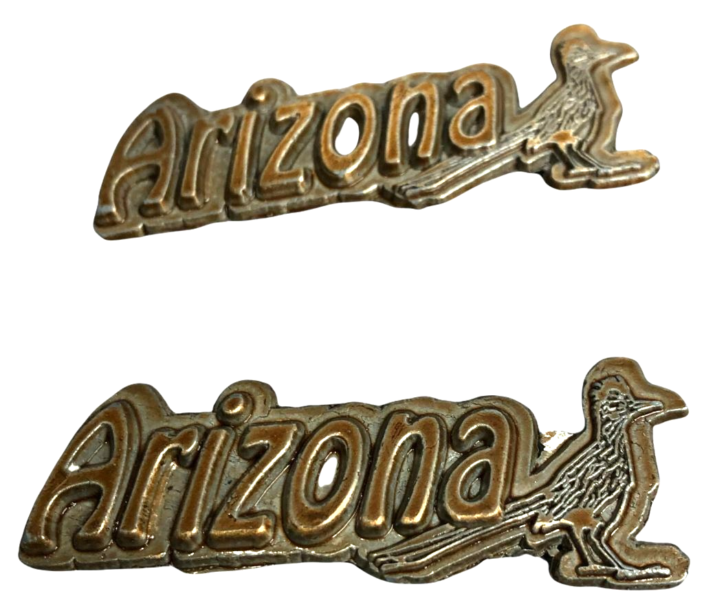 Lot/2 Metal Arizona Magnets with Road Runner Design Length 2 1/8 ...