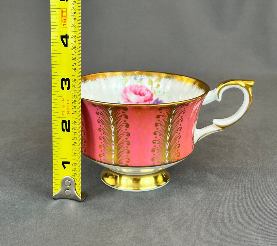 Paragon PINK & GOLD CABBAGE ROSE Footed Cup and Saucer Set by Reg ...