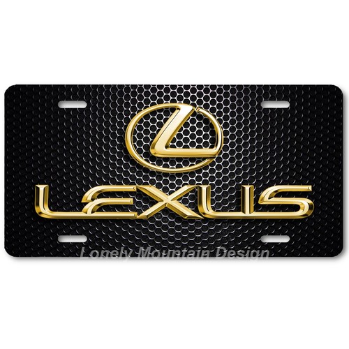 Lexus Logo Inspired Art Gold on Mesh FLAT Aluminum Novelty Car License ...
