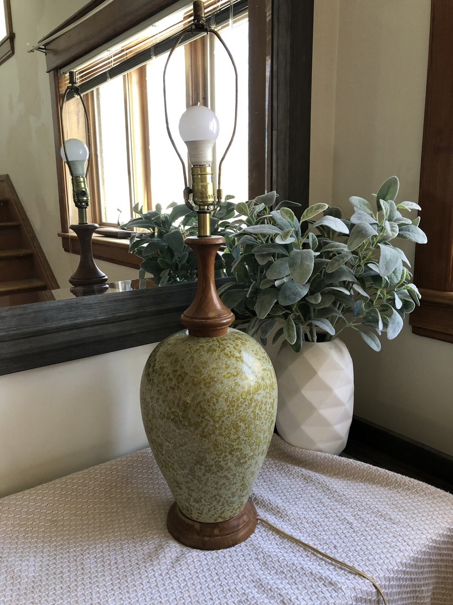 Large Vintage Ceramic Lamps Large Red Taupe Ceramic Table Lamp, 1960