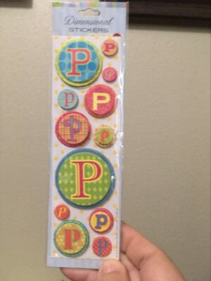 Punch Studio Dimensional STICKERS Monogram Alphabet Letter P | eBay
