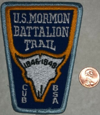 BSA BOY SCOUT LDS LATTER DAY SAINT MORMON BATTALION TRAIL SKULL POCKET ...