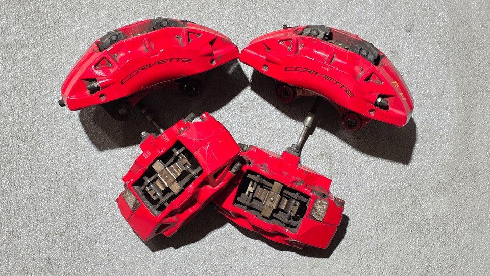 14-19 Chevy Corvette C7 OEM Brembo Brake Calipers RED Genuine used FULL ...