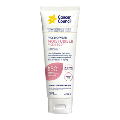 Cancer Council Face Day Wear Moisturiser Invisible Matte Finish SPF 50 ...