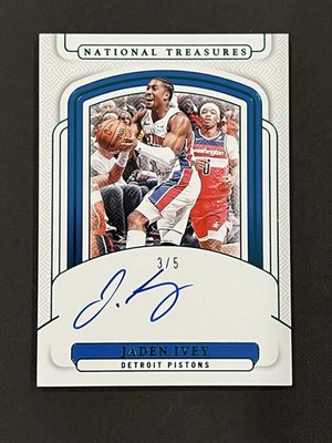 Jaden Ivey 2024-25 National Treasures: Signatures /5 Emerald Pistons ...