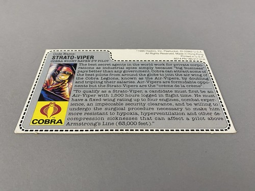 GI Joe Vehicle Driver File Card Lot 1984 Cutter 1985 Lampreys 1986 ...