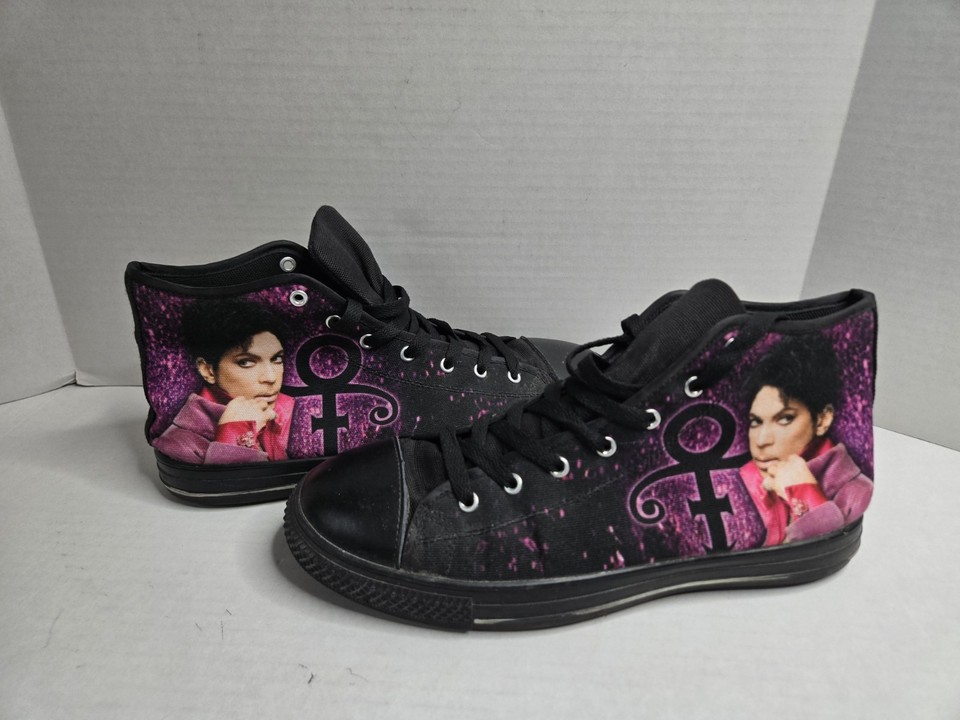Prince Musician The Artist Shoes Converse Style Sneakers Purple Rain ...