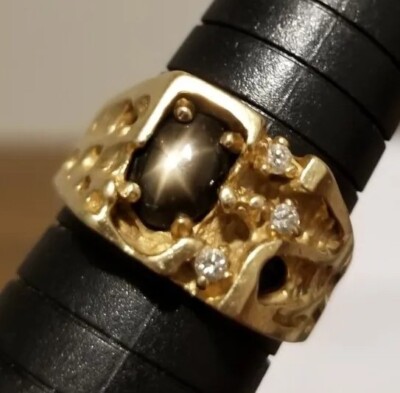 14k Gold Stylecrest With 3 Diamonds And Zafiro Stone Size 10 | eBay