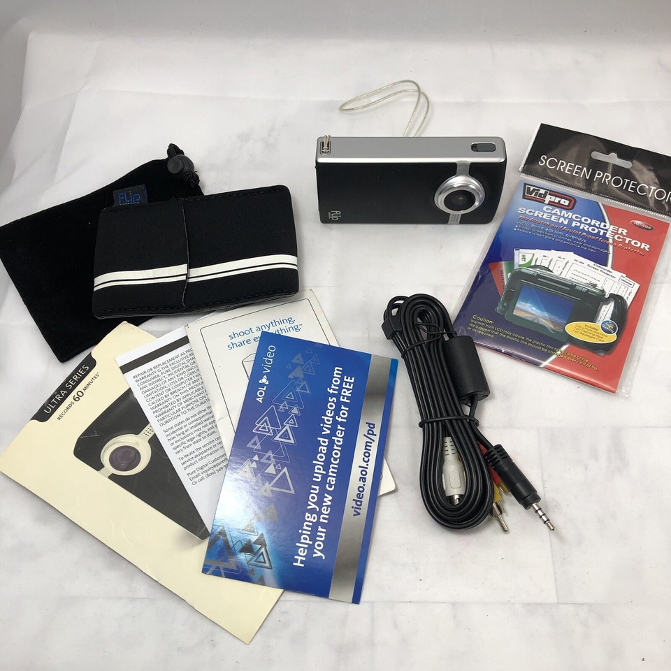Flip Video Ultra Series Camcorder Records 60 Minutes Black And Silver ...