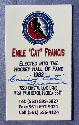 SIGNED EMILE "CAT" FRANCIS BUSINESS CARD - HOF -BLACKHAWKS - RANGERS | eBay