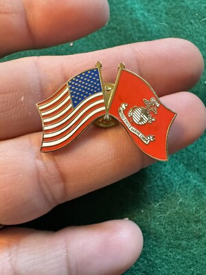 United States and Marine Corps Crossed Flags Lapel Pin * | eBay