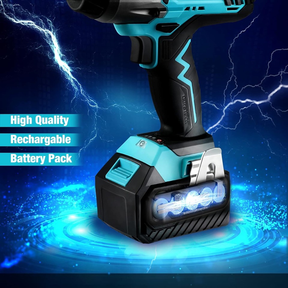 DURATECH 2 IN 1 Cordless Brad Nailer Battery Powered 18 GA Nail Battery ...