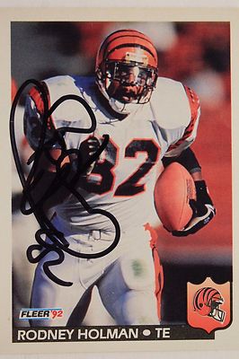 Rodney Holman Bengals Tulane Autographed 1992 Fleer #58 Football Card ...