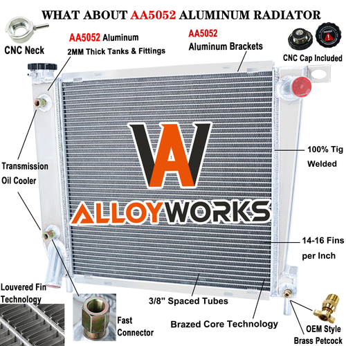 3 Row Aluminum Radiator For 1985-1994 Ford Ranger Explorer Bronco II 2 ...