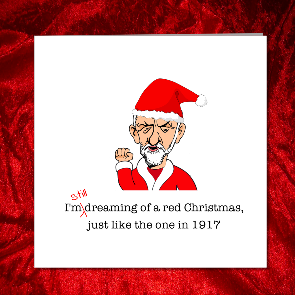 Jeremy Corbyn Christmas Card Labour Party Jezza Funny Red Christmas ...