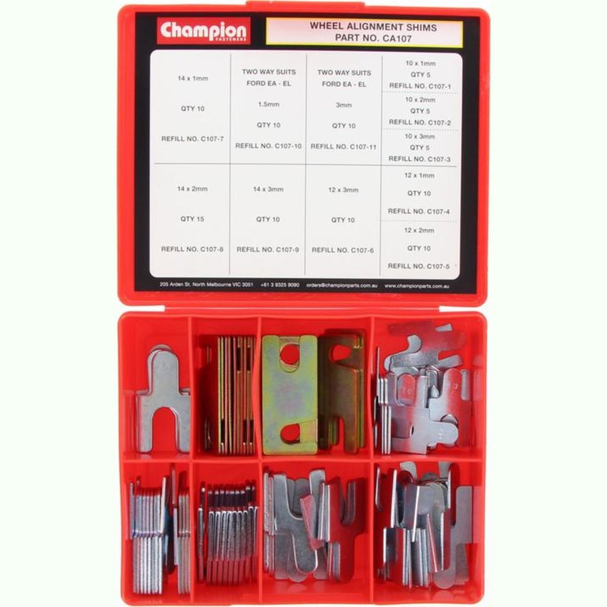 Champion Front Alignment Multifit Shim Assortment Pack Metric 11 Sizes ...