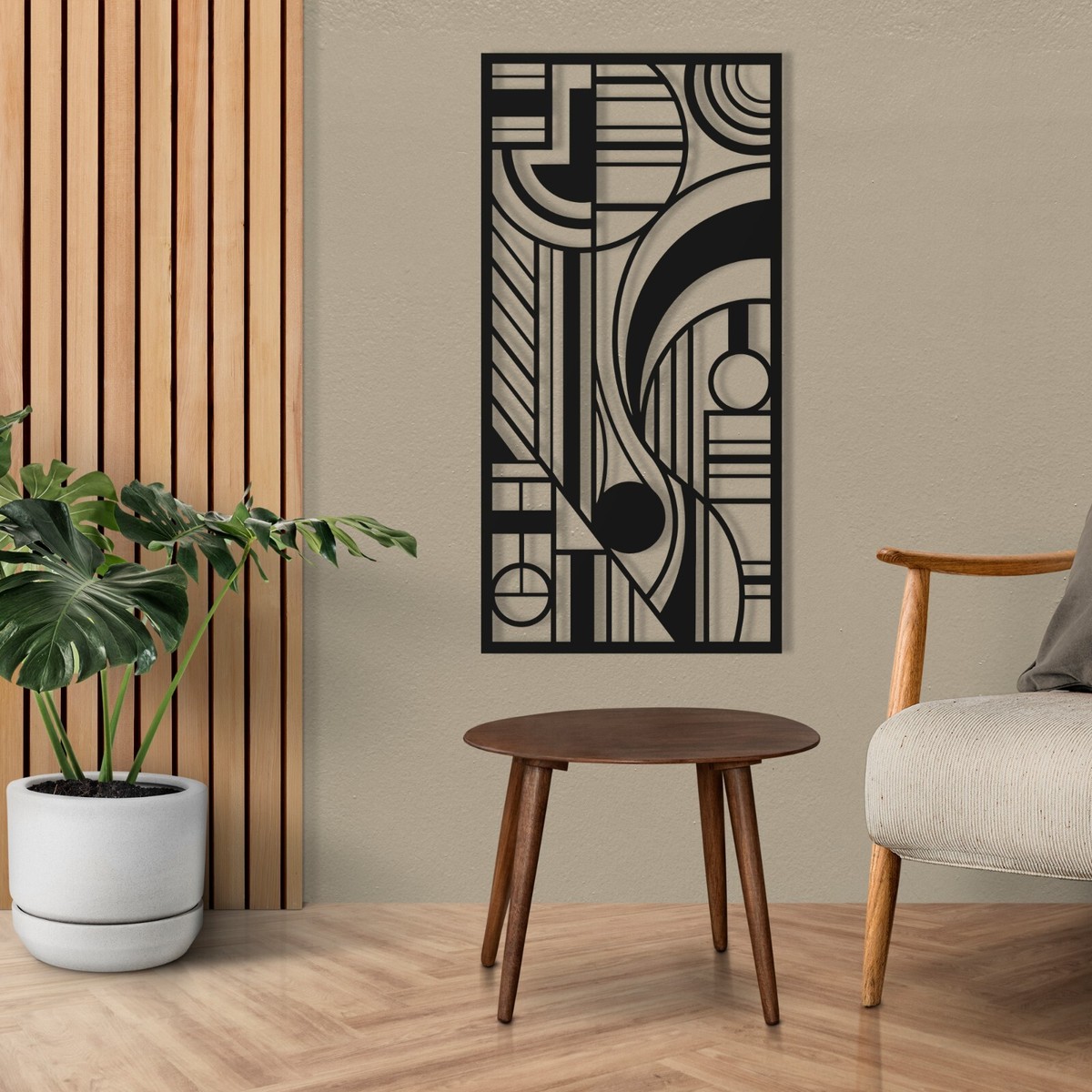Contemporary Metal Wall Art Vertical Modern Abstract LED Wall Art With