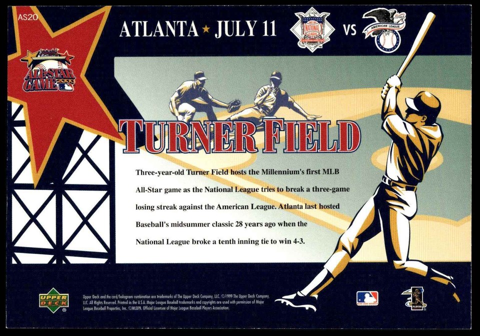 2000 Upper Deck MVP Jumbo All-Stars AllStar Game Turner Field #AS20 | eBay