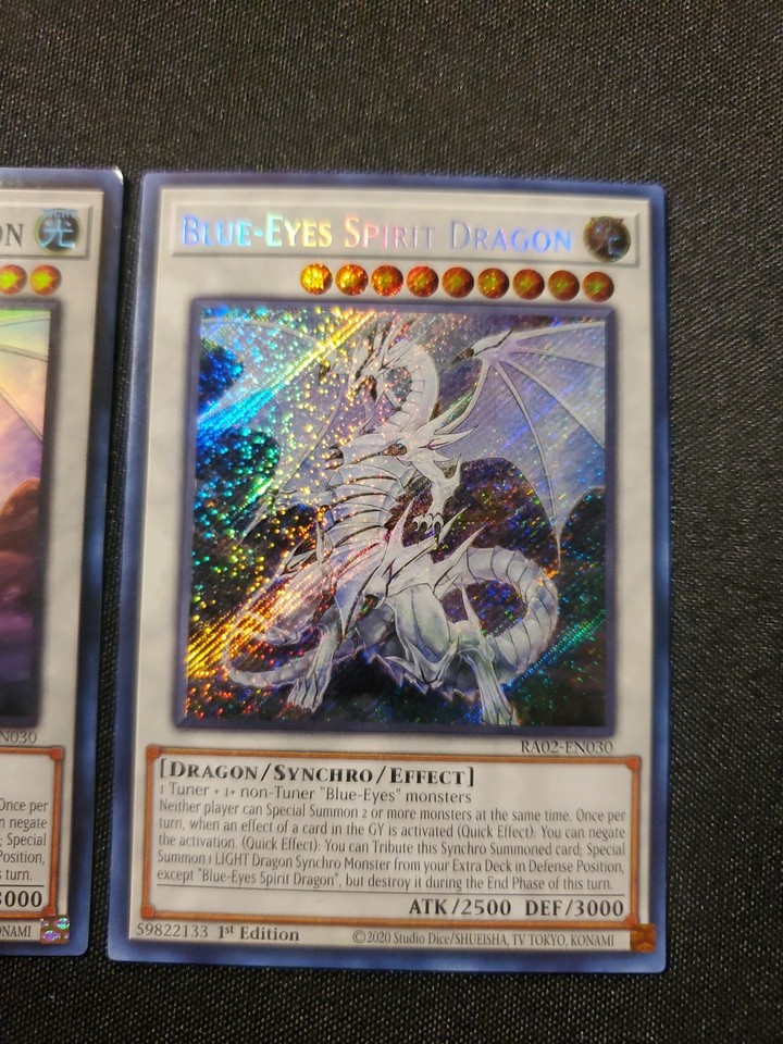 2x Blue-Eyes Spirit Dragon RA02-EN030 NM Super & Ultra Rare 1st Edition ...