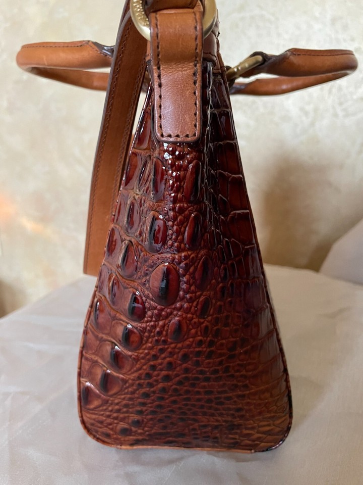 BRAHMIN Mini Asher Pecan Melbourne High Gloss MINT Condition! | eBay