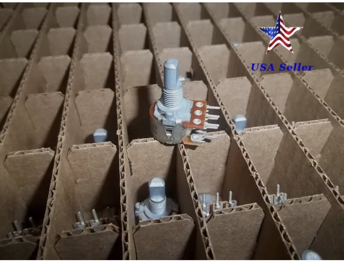 ALPS RK163121011 RK163 20KBX2 center detent stereo potentiometers lot/4 ...