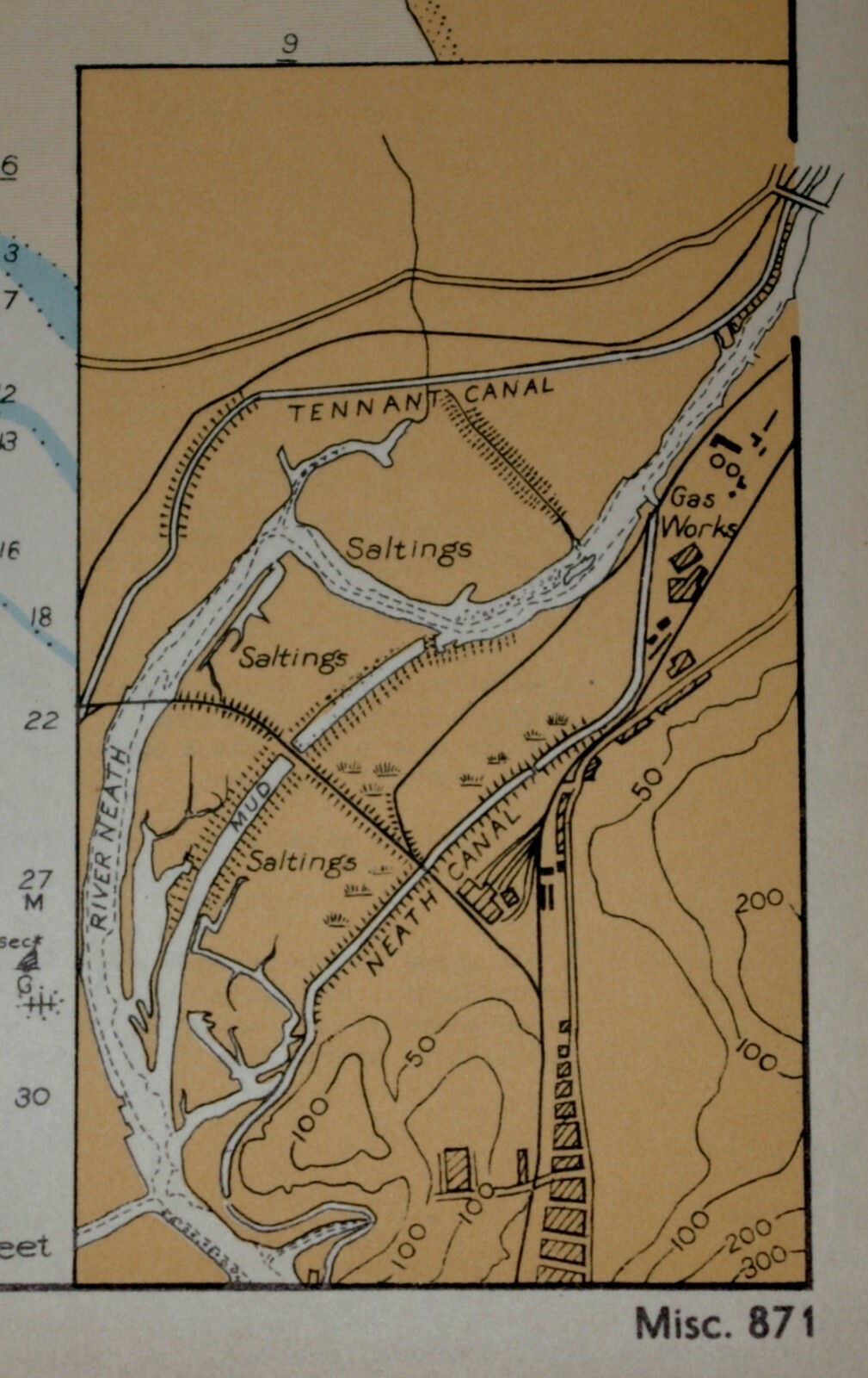 NEATH & BRITON FERRY Glamorganshire - Vintage WW2 Naval Military Map ...