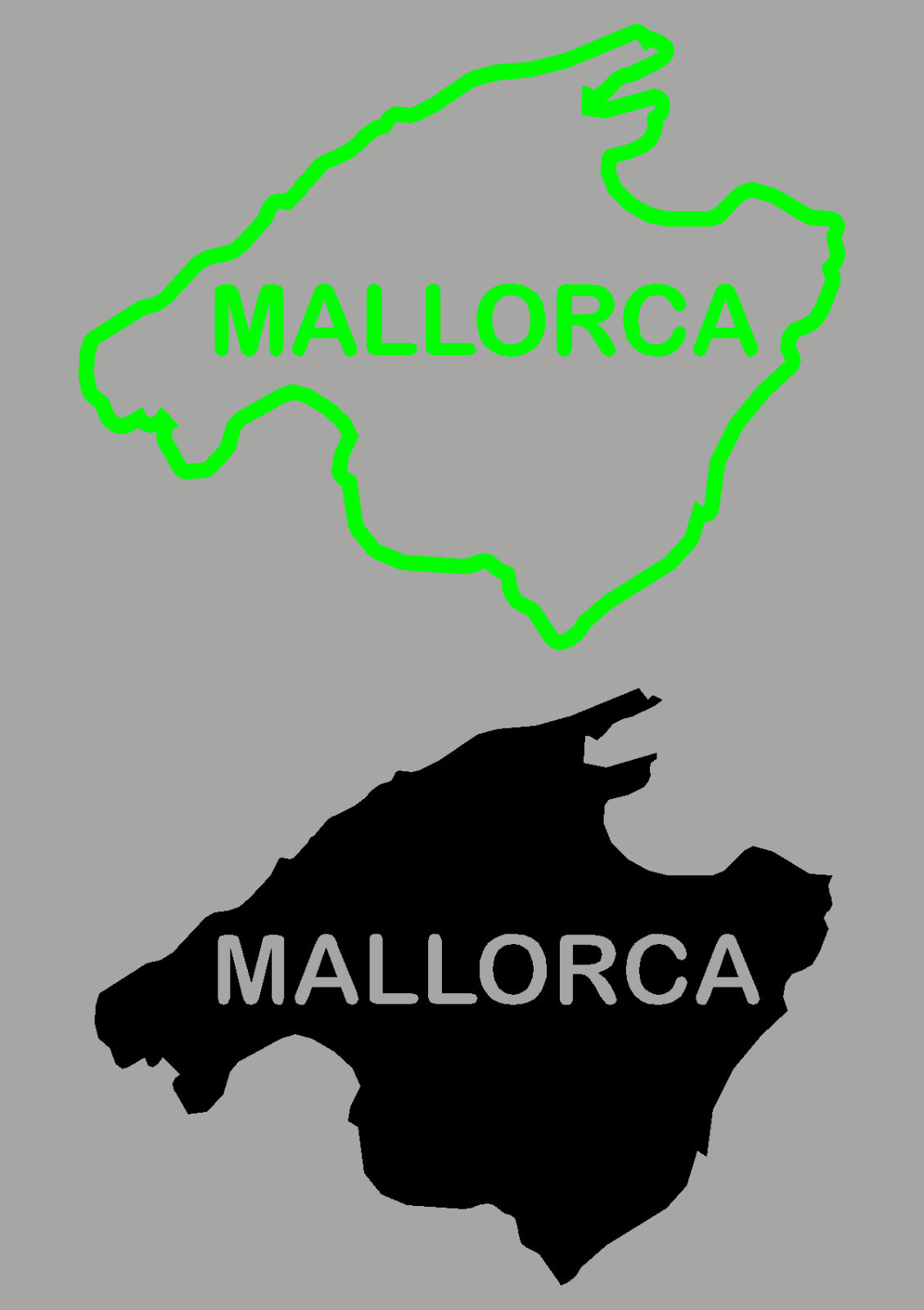 Aufkleber Sticker Mallorca Malle Umriss Insel Urlaub für Auto Wohnmobil ...