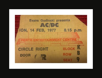 AC/DC PERTH CONCERT TICKET 1977 - PERTH ENTERTAINMENT CENTRE | eBay ...