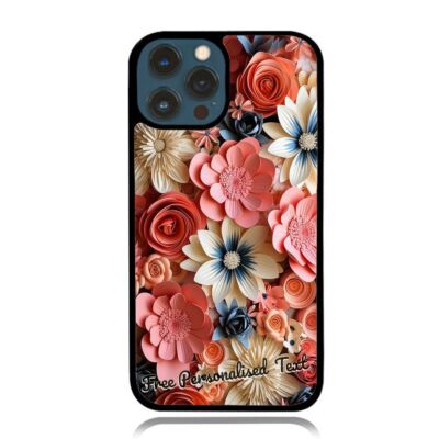 Personalised Text For Apple iPhone Back Case Phone Series - Flower ...