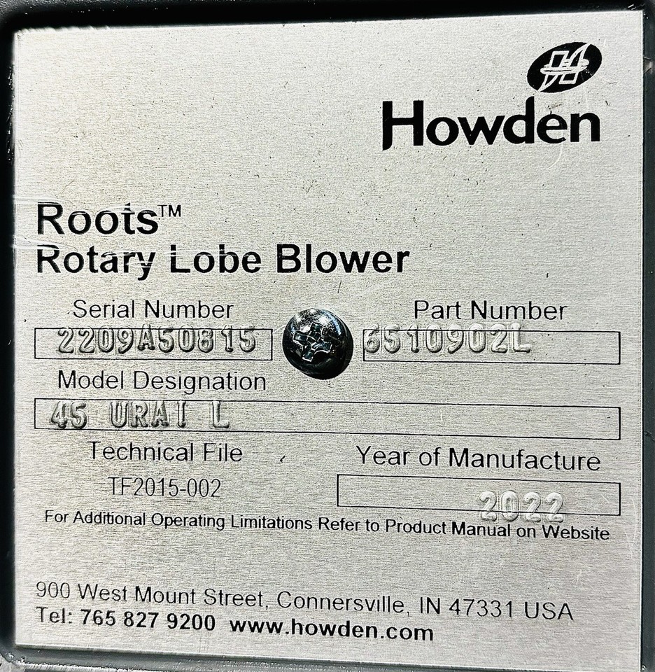 Howden Roots 45 URAI L Rotary Lobe Blower, NEW IN BOX | eBay