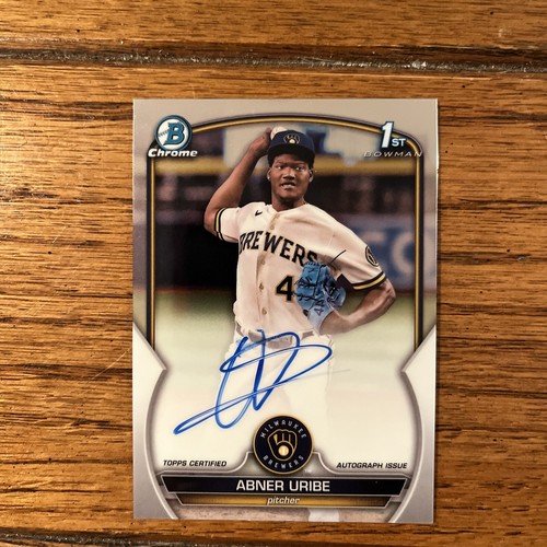 2023 Bowman Chrome 1st Auto Abner Uribe Milwaukee Brewers | eBay
