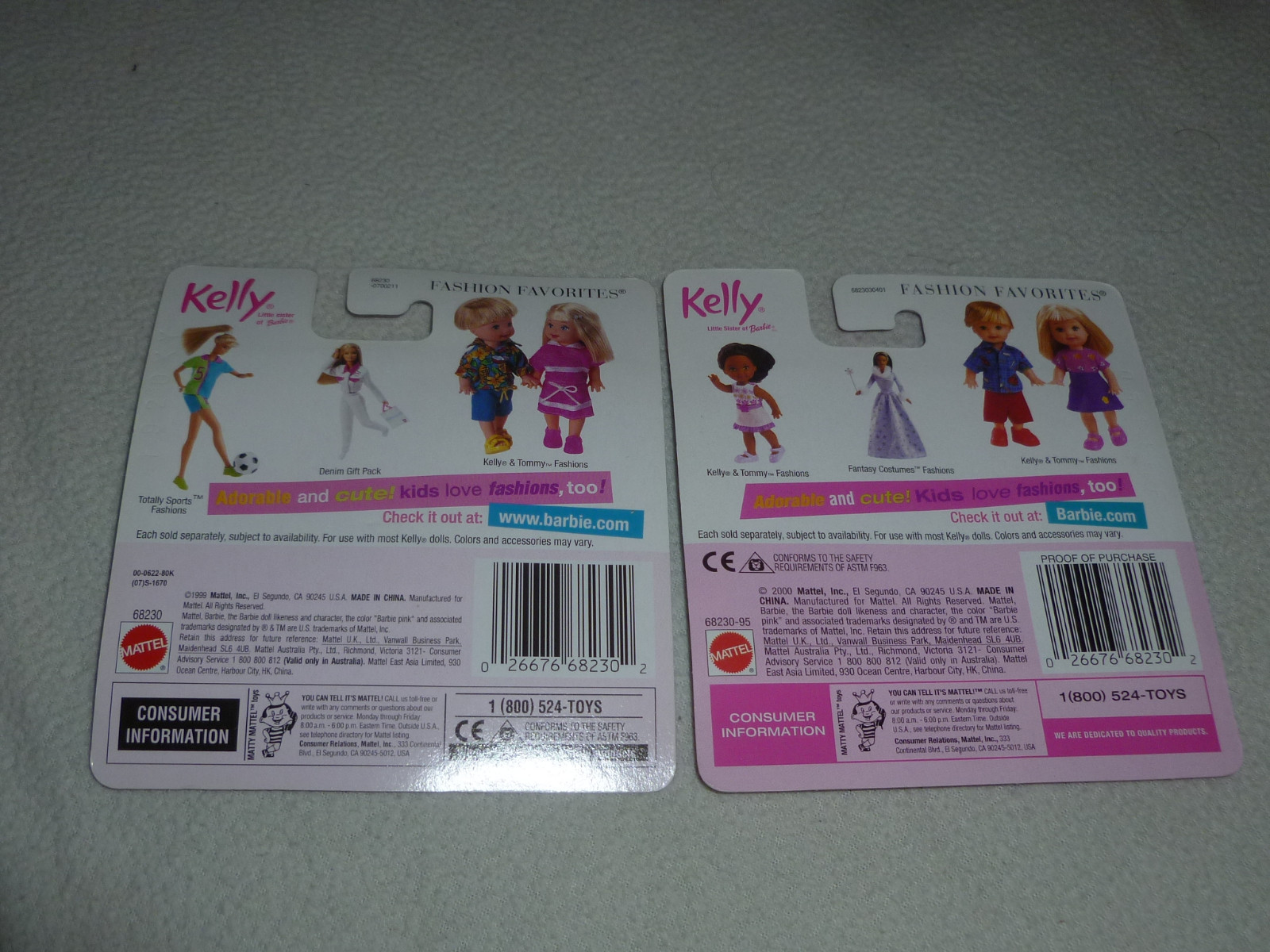 NEW ON CARD KELLY FASHION FAVORITES LOT OF 2 STRAWBERRIES MATTEL 68230 ...