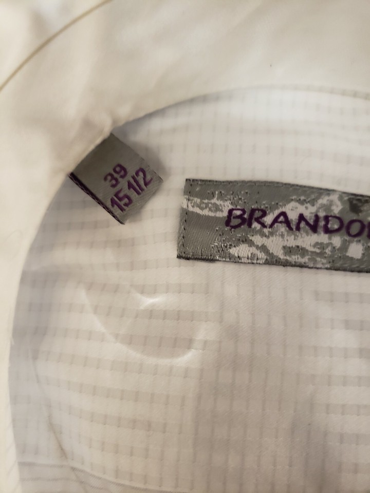 New Brandolini 15.5 39 White Euro Wing Collar Dress Shirt Cotton ...