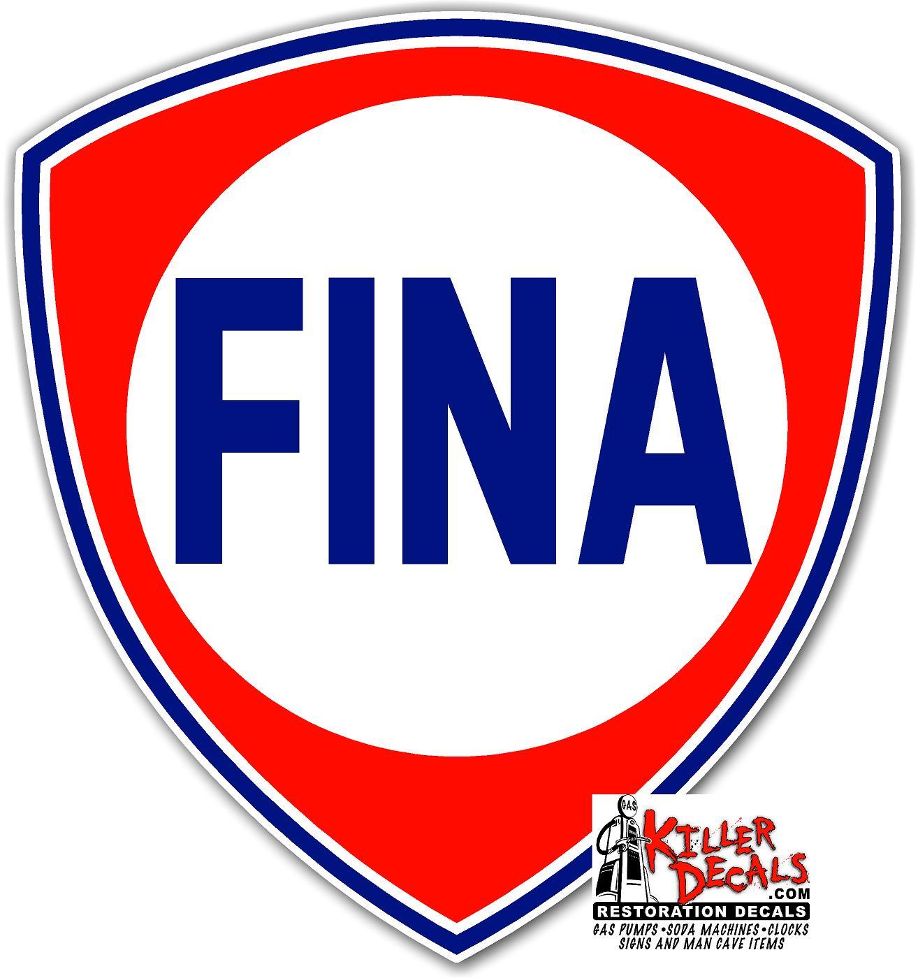 (FINA-2) 6" FINA GAS PUMP GASOLINE OIL DECAL 1956-73 | eBay