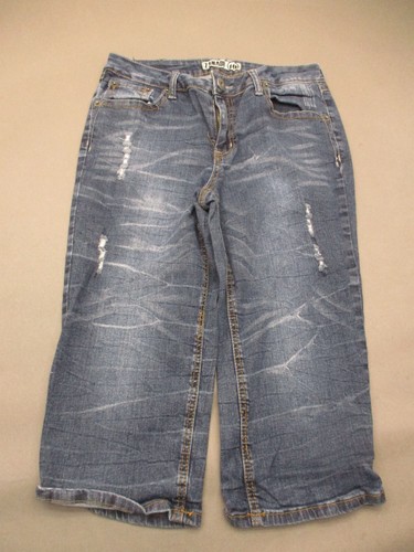 ZINADI Size 10 Boys Blue Ramie Cotton Blend Zip Fly Pockets Jean Capri ...