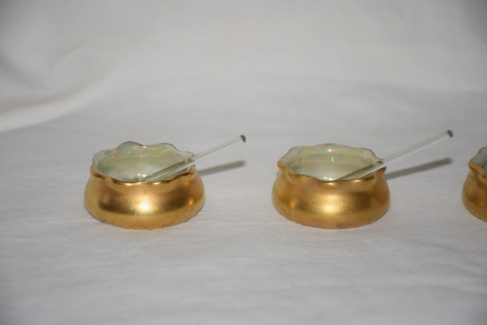 Vtg Set 4 Oepiag Epiag Royal Cecho-Slov Ceramic Open Salt Cellars ...