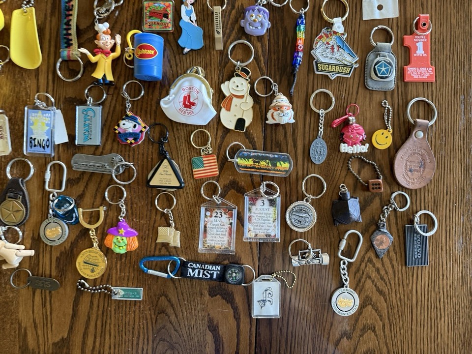 Huge Lot 76 Keychains Miscellaneous Unique Collectable Some Vintage ...
