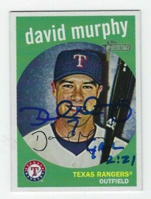 David Murphy Autographed 2008 Topps Heritage Signed Card #193 Texas ...