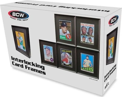 Pack of 6 BCW Black Wall Mountable Interlocking Trading Card Display ...