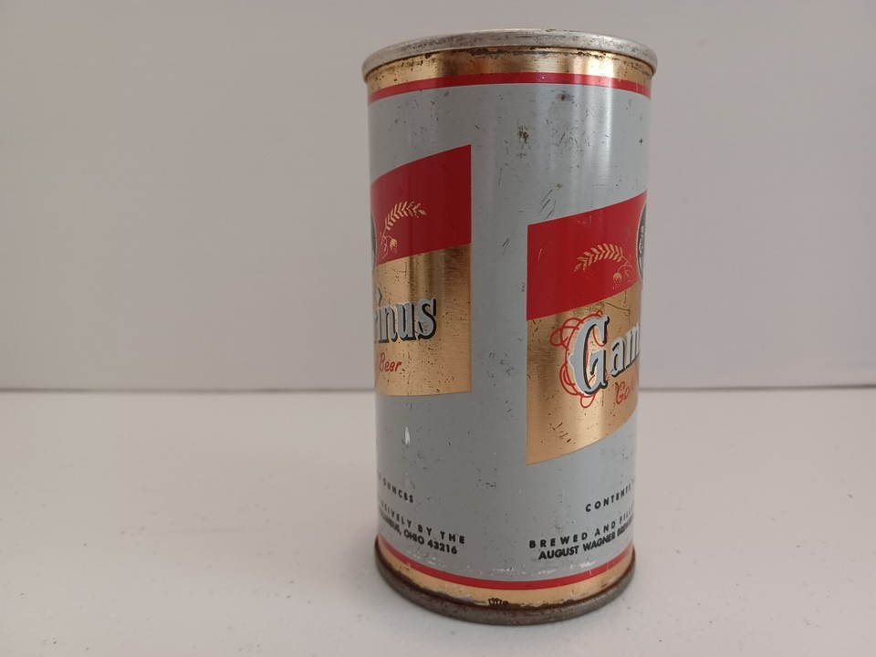 Gambrinus Gold Label 12 oz. Top Opened Empty Straight Steel Tab Top ...