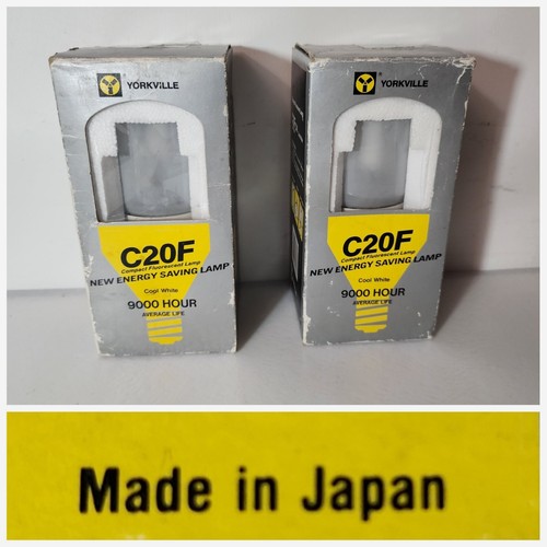 LOT OF 2 YORKVILLE C20F 20W 120V 60HZ COOL WHITE FLUORESCENT LIGHT BULB ...