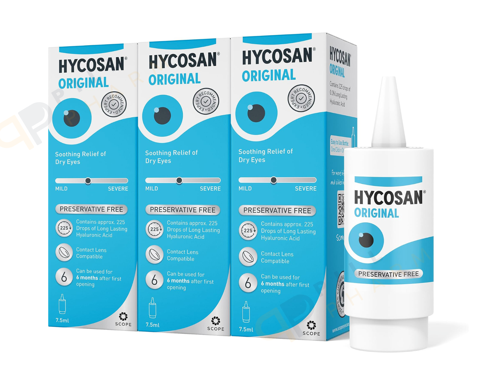 3 x Hycosan Original - Preservative Free Lubricating Dry Eye Drops LONG ...
